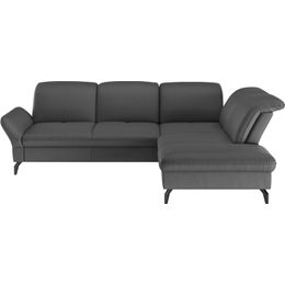 Sit & More Ecksofa SIT & MORE, B:288cm H:88cm T:242cm, grau, 100% Polyester, Wohnzimmer, Sofas, "Leandro L-Form", Wahlweise mit Bett-, Kopfteil - und