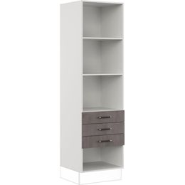 Seitenschrank IMPULS K&Uuml;CHEN, B:60cm H:205,1cm T:57,6cm, grau, Dekorfolie, Holzwerkstoff, K&uuml;che, Schr&auml;nke, ""Prag", Breite/H&ouml;he: 60/205,1 cm, mit