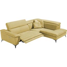 Ecksofa Egoitaliano, B:272cm H:96cm T:203cm, gelb, Luxus-Micofaser Lederoptik (100% Polyester) ist ein neues technisches Gewebe mit einem visuellen