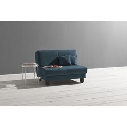 ell+ell Schlafsofa ELL + ELL, B:125cm T:100cm, blau, Jugendzimmer, Sofas, "Enny", Liegefl&auml;che Breite 120 oder 140 cm, Liegeh&ouml;he 45 cm, F&uuml;&szlig;e schwarz