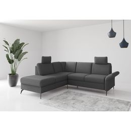 Ecksofa Home Affaire, B:240cm H:93cm T:216cm, grau, 95% Polyester 5% Polyamid, Wohnzimmer, Sofas, "Rochelle", wahlweise mit Bettfunktion, Bettkasten