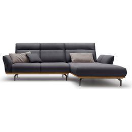 Ecksofa, B:298cm H:103cm T:183cm, schwarz, CREATION BY ROLF BENZ, NaturLEDER OSKAR (echtes Rindsleder), Wohnzimmer, Sofas, "CR.460", Sockel in