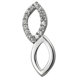 Kettenanh&auml;nger Jobo "Anh&auml;nger Silberanh&auml;nger 18 mm", silber (silber 925, wei&szlig;), Schmuckanh&auml;nger, Damen, Silber 925 (Sterlingsilber), Kettenanh&auml;nger, 925 Silber rhodiniert mit 16 Zirkonia