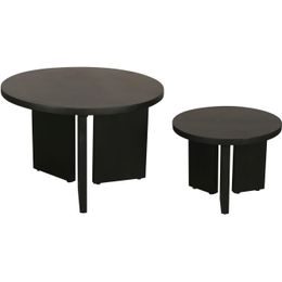 Couchtisch ByLiving, H:41cm, schwarz, Wohnzimmer, Tische, "Round", aus 2,5cm starkem Massivholz schwarz, einzeln oder im Set stellbar