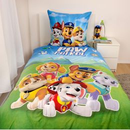 Bettw&auml;sche PAW PATROL, bunt, Renforc&eacute;, Obermaterial: 100% Baumwolle, Bettw&auml;sche, "PAW PATROL", Glow in the Dark