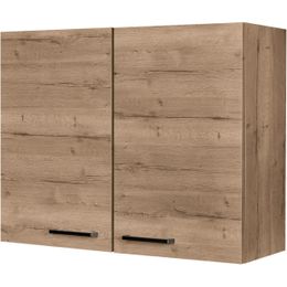 H&auml;ngeschrank Nobilia, B:90cm H:72cm T:37,2cm, braun, K&uuml;che, Schr&auml;nke, ""Structura", vormontiert, mit zwei Einlegeb&ouml;den", Breite 90 cm