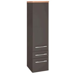 Midischrank Welltime, B:30cm H:130cm T:35cm, grau, Badezimmer, Schr&auml;nke, "Davos", mit 2 Schubladen