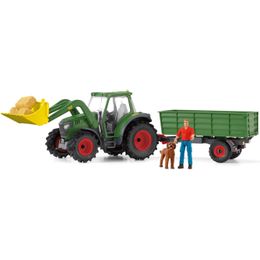 Schleich Kinder Spielwelt "FARM WORLD, Traktor mit Anh&auml;nger (42608)", bunt, Kunststoff, Spielfigurenwelten