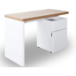 Schreibtisch Jahnke, B:120cm H:76cm T:55cm, braun, B&uuml;ro, Tische, "CU-LIBRE 122", platzsparender Arbeitsplatz