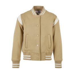 Urban Classics Herren Allwetterjacke "Urban Classics Damen Girls Inset College Sweat Jacket"unionbeige, sandwei&szlig;, Gr. 110, mehrfarbig, 65% Baumwolle,