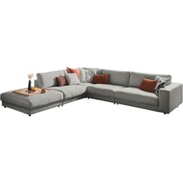 Ecksofa 3C CANDY, B:365cm H:86cm T:322cm, silber, 100% Polyester, Wohnzimmer, Sofas, "Enisa II, bequem und komfortabel, gro&szlig;es Familiensofa, L-Form",