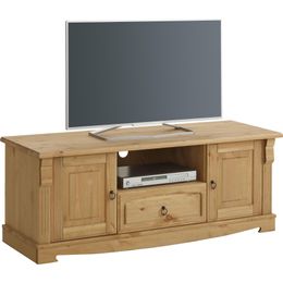 Lowboard OTTO HOME, B:140cm H:50cm T:44cm, beige, Wohnzimmer, Sideboards, "Anna", TV-Board, Breite 140 cm, 2 T&uuml;ren, 1 Schublade, Massivholz, FSC