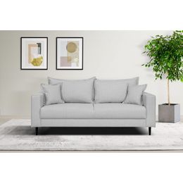 2-Sitzer Home Affaire, B:162cm H:76cm T:84cm, grau, 100% Polyester, Sofas, "VEYRAS, hoher Sitzkomfort, Ma&szlig;e B/T/H: 162/84/76 cm", mit