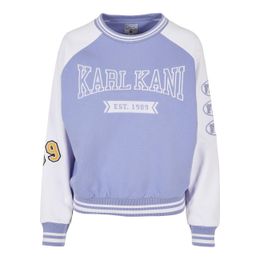 Karl Kani Damen Sweater "Karl Kani Damen KW224-028-1KK Small Signature Block College"lila, Gr. XXS, 80% Baumwolle, 20% Polyester, Sweatshirts