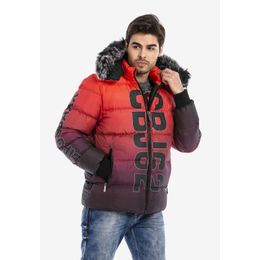 Cipo & Baxx CIPO & BAXX Herren Winterjacke "Winterjacke", rot, Gr. S, gemustert, 100% Polyester, Jacken, mit Fabverlauf