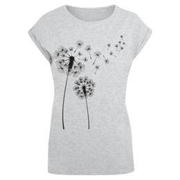 CLOUD 5IVE Damen T-Shirt "CLOUD 5IVE Ladies 77 Pusteblume Grey Tee"erdgrau, Gr. XXL, bedruckt, 100% Baumwolle, Shirts