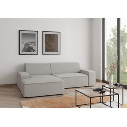 Ecksofa Trendmanufaktur, B:246cm H:73cm T:162cm, wei&szlig;, 100% Polyester, Wohnzimmer, Sofas, "Graz, wahlweise mit Sitzvorschub und Bettkasten, L-Form,