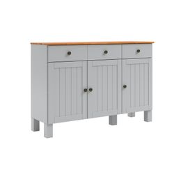Anrichte Home Affaire, B:125cm H:85cm T:38cm, grau, FSC-zertifiziertes Massivholz, K&uuml;che, Sideboards, "Alby2", Mit 3 T&uuml;ren, 3 Schubk&auml;sten und