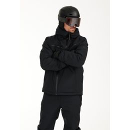 SOS Herren Skijacke "Valley", schwarz, Gr. S, unifarben, 100% Polyester, Jacken, mit praktischem Schneefang