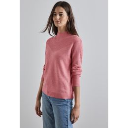 Street One Damen Strickpullover, rosa, Gr. 46, meliert, Stoff, 33% Polyester, 31% Polyacryl, 24% Baumwolle, 12% Polyamid, Pullover, mit Stehkragen