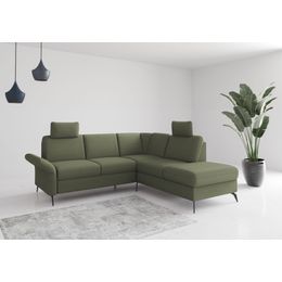 Ecksofa Home Affaire, B:240cm H:93cm T:216cm, gr&uuml;n, 95% Polyester 5% Polyamid, Wohnzimmer, Sofas, "Rochelle", wahlweise mit Bettfunktion, Bettkasten