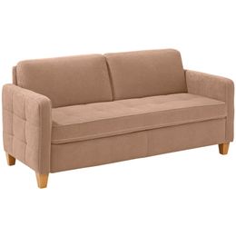 2,5-Sitzer Home Affaire, B:163cm H:78cm T:78cm, braun, Struktur fein (100% Polyester);Luxus-Microfaser ALTARA NUBUCK (100%