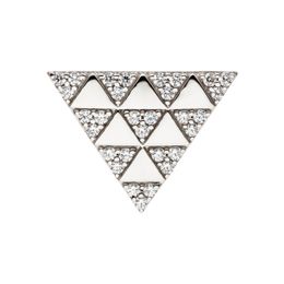 Kettenanh&auml;nger Jobo "Anh&auml;nger Dreieick dreieckig 15 mm", silber 925, wei&szlig;, Schmuckanh&auml;nger, Damen, Silber 925 (Sterlingsilber), Kettenanh&auml;nger, 925 Silber rhodiniert mit 30 Zirkonia