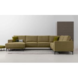 Wohnlandschaft OTTO HOME, B:342cm H:85cm T:260cm, gr&uuml;n, 100% Polyester, Sofas, "OLAND U-Form, XXL, B: 342 cm, Skandi-Design", Skandi-Design in