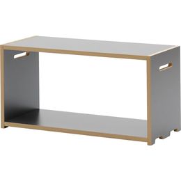 Mehrzweckregal Tojo, B:76cm H:38,3cm T:32cm, grau, MDF, Regale, "hochstapler", Grund- und Anbaumodule, die miteinander kombiniert werden k&ouml;nnen