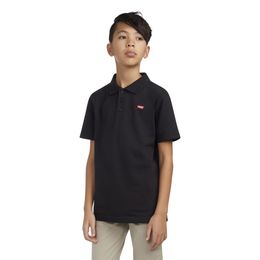 LEVI'S KIDS M&auml;dchen Poloshirt "LVB BACK NECK TAPE POLO", schwarz, Gr. 8, Single Jersey, Obermaterial: 100% Baumwolle, Shirts, for BOYS
