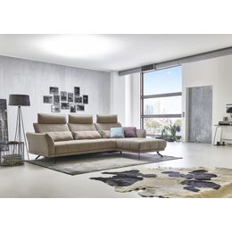 Ecksofa DIE PLANBAR, B:285cm H:84cm T:178cm, grau, 100% Polyester, Wohnzimmer, Sofas, "MP-IN20041 L-Form", optional Sitztiefenverstellung und