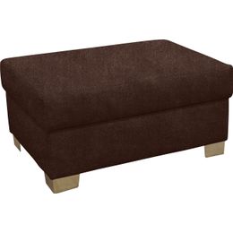 Hocker DOMO collection, B:85cm H:43cm T:60cm, braun, Microfaser PRIMABELLE (100% Polyester);Luxus-Kunstleder;Struktur (90% Polyester, 10% Polyacryl),
