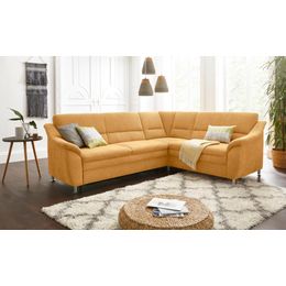 Sit & More Ecksofa SIT & MORE, B:249cm H:90cm T:209cm, gelb, Flachgewebe (100% Polyester);Struktur (100% Polyester);Luxus-Microfaser (90% Polyester, 10%