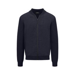 Fynch-Hatton Herren Strickjacke, blau, Gr. M, unifarben, Strick, Obermaterial: 80% Baumwolle, 20% Wolle, Strickjacken, mit Rei&szlig;verschluss