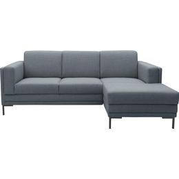 Ecksofa, B:214cm H:82cm T:146cm, blau, LOOKS by Wolfgang Joop, 100% Polyester, Wohnzimmer, Sofas, "LOOKS VII L-Form", klare Linien, edles Design