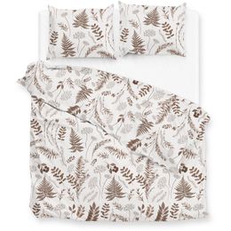 Bettw&auml;sche ZO HOME, beige, Flanell, Obermaterial: 100% Baumwolle, Bettw&auml;sche, "Autunno", Bettw&auml;sche aus 100% Baumwolle, hochwertiges Flanell