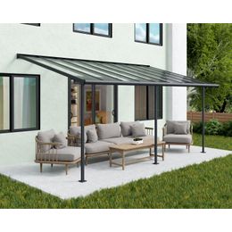 Terrassendach, B:619cm T:295cm, grau, PALRAM - CANOPIA, Aluminium, Polycarbonat (PC), Terrassen&uuml;berdachungen, "Sierra Alu Terrassen&uuml;berdachung",