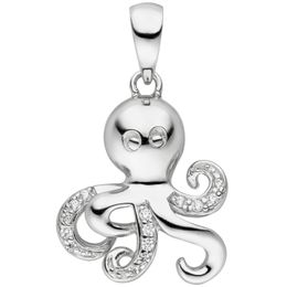 Jobo M&auml;dchen Kettenanh&auml;nger "Anh&auml;nger Oktopus 18 mm", Silber 925 (Sterlingsilber)silber 925, wei&szlig;, Silber 925 (Sterlingsilber), Schmuckanh&auml;nger, 925