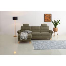 Ecksofa Home Affaire, B:252cm H:90cm T:162cm, gr&uuml;n, 100% Polyester, Wohnzimmer, Sofas, "Westerland L-Form", Federkern-Polsterung, wahlweise mit