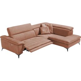 Ecksofa Egoitaliano, B:272cm H:96cm T:203cm, rot, Luxus-Micofaser Lederoptik (100% Polyester) ist ein neues technisches Gewebe mit einem visuellen