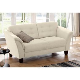 3-Sitzer Home Affaire, B:196cm H:89cm T:90cm, beige, Flachgewebe (100% Polyester);Luxus-Microfaser (90% Polyester, 10% Polyamid);Struktur fein (100%