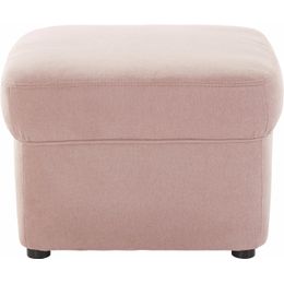 Polsterhocker DOMO collection, B:61cm H:40cm T:61cm, rosa, Microfaser PRIMABELLE (100% Polyester) / Struktur (90% Polyester; 10%