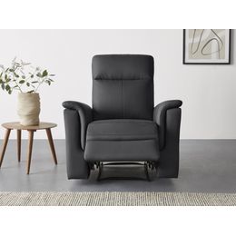 Relaxsessel Home Affaire, B:91cm H:99cm T:92cm, schwarz, Echtleder 100% Echtleder;Kunstleder 100% Polyurethan, Wohnzimmer, Sessel, "Southbrook,