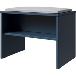 Badkommode SAPHIR, B:60cm H:48cm T:40cm, blau, Spanplatte, Sideboards, "Badezimmer Sitzbank inkl. Sitzkissen aus Kunstleder in wei&szlig; und Ablage",