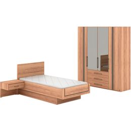 Schlafzimmer-Set Musterring, braun, Glas, Hartfaserplatte, Holz teilmassiv, Holzwerkstoff, Massivholz, Spanplatte, Schlafzimmerm&ouml;bel-Sets, "Sorrent,
