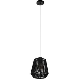 Eglo H&auml;ngeleuchte "Persley H&auml;ngelampe, Pendelleuchte im Japan-Stil, Esszimmerlampe, E27", 1, &Oslash; 22cm H: 110cm, 1 Stk.schwarz, Wohnzimmer, Leuchten,