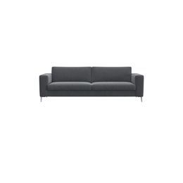 3-Sitzer FLEXLUX, B:229cm H:85cm T:92cm, grau, 100% Polyester, Sofas, "Fiore, super Sitzkomfort durch Kaltschaum im Sitz", breite Armlehnen, F&uuml;&szlig;e Alu