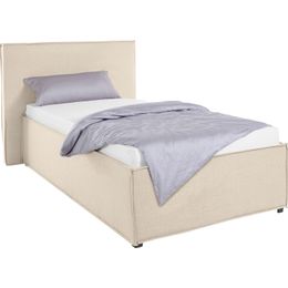 Polsterbett, B:133cm L:213cm, beige, LeGer Home by Lena Gercke, 100% Polyester, Betten, "Isaline", wahlweise ohne Matratze oder mit 3 Matratzenarten,