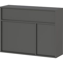 Mehrzweckschrank Germania, B:83cm H:63cm T:25cm, grau, K&uuml;che, Schr&auml;nke, "Ameca 2.0", stehend und h&auml;ngend montierbar, moderner Flurschrank, Breite 83