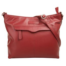 Bruno Banani Damen Umh&auml;ngetasche, rot, Leder, unifarben, Taschen, echt Leder